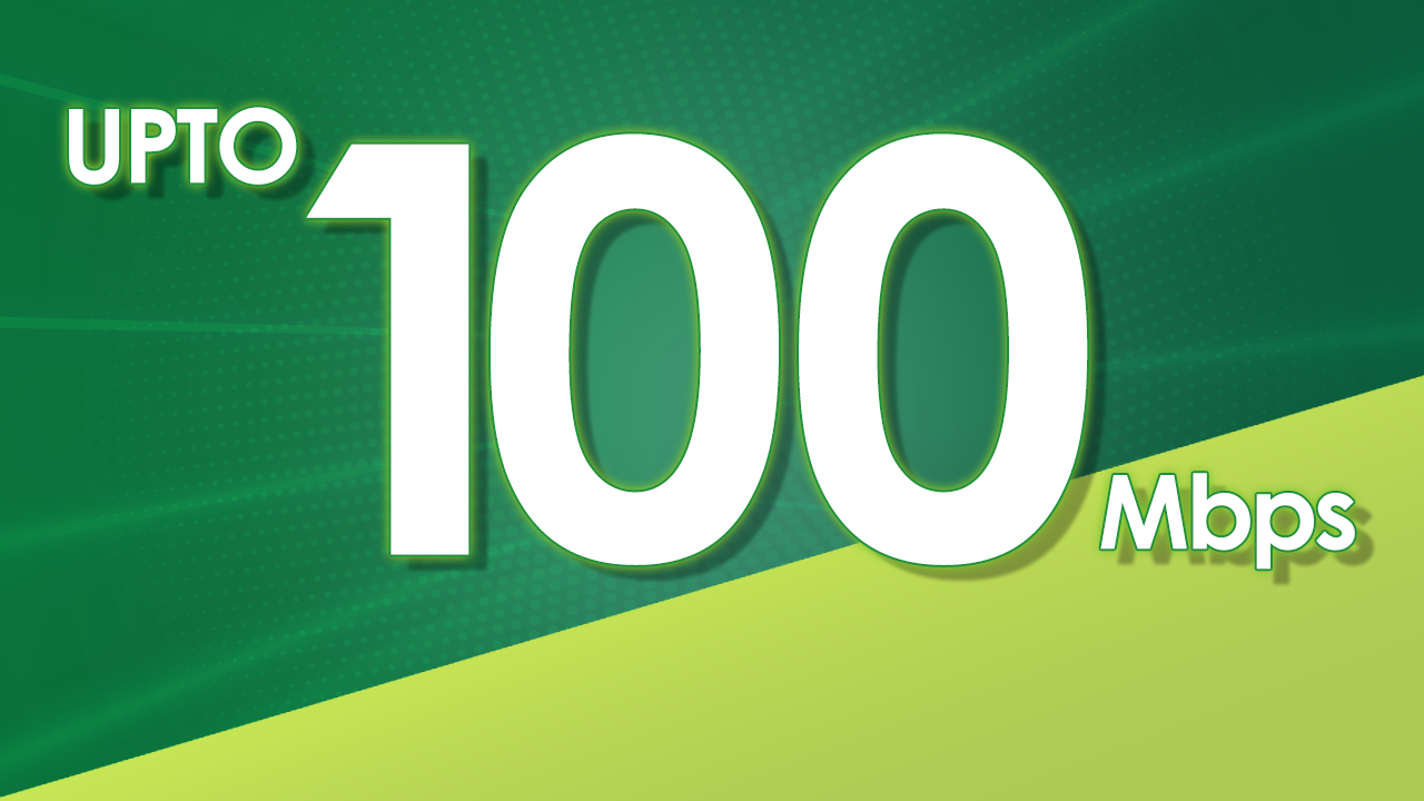 100 Mbps with Unlimited Downloads PTCL Unlimited Internet